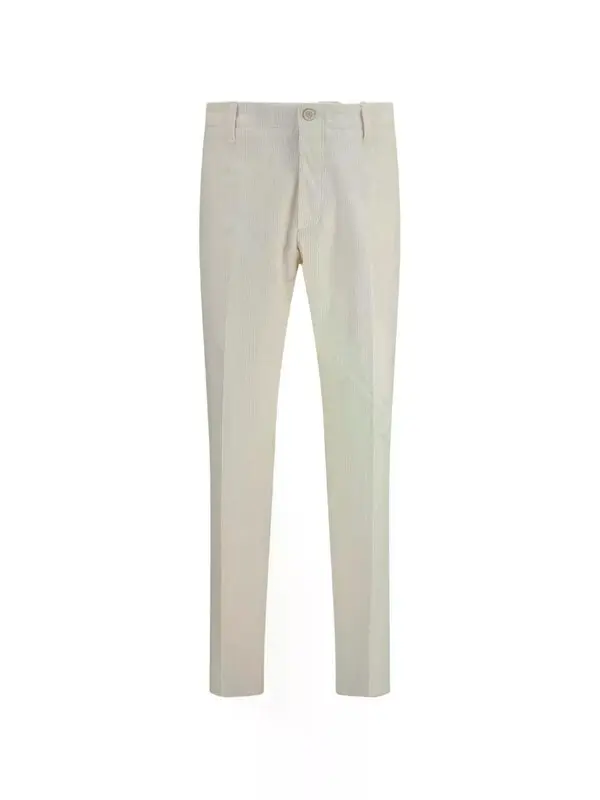 LARDINI Ribbed Straight-leg Trousers - White