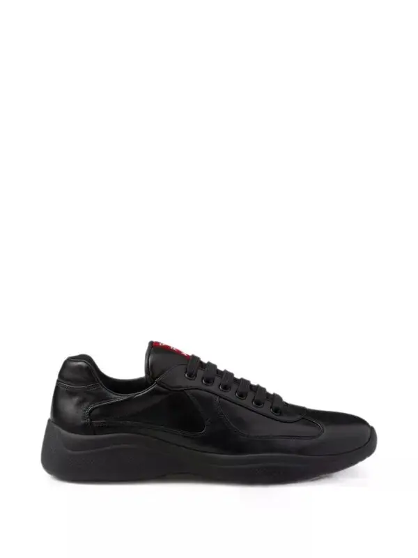 Prada America's Cup Nappa Leather Sneakers - Black
