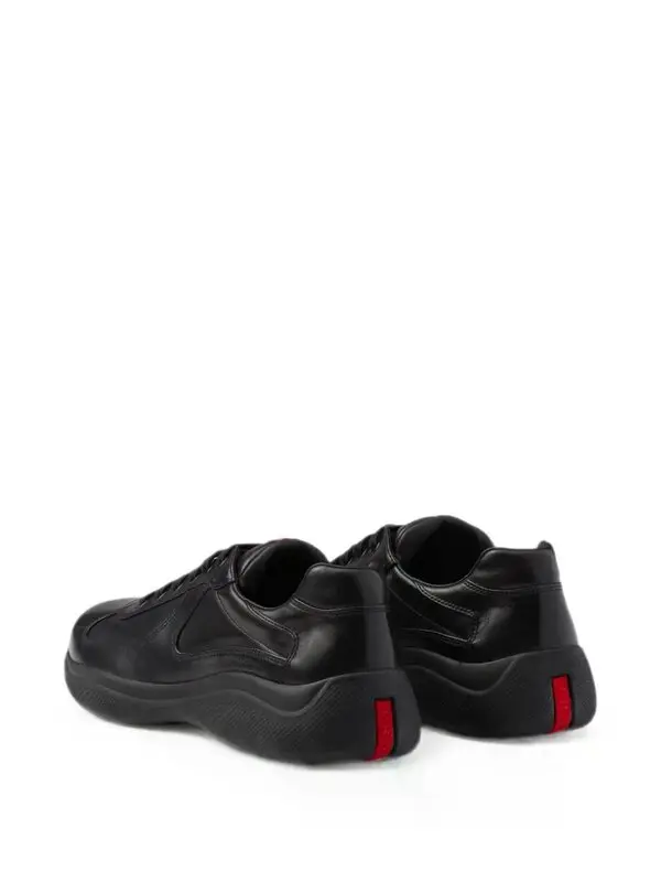 Prada America's Cup Nappa Leather Lace-up Sneakers - Black