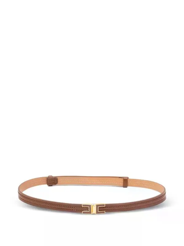 Elisabetta Franchi Logo Plaque Belt - Brown