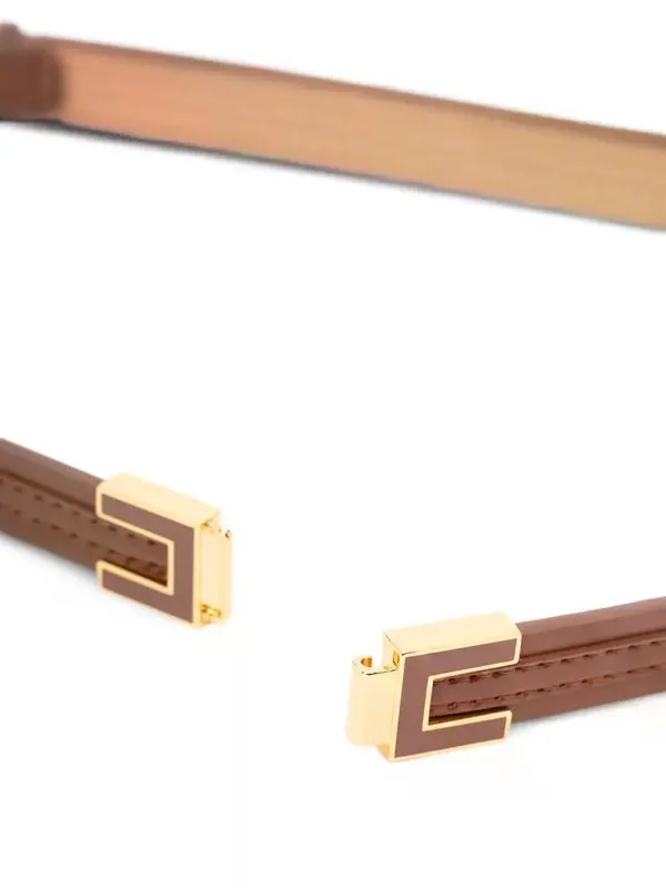 Elisabetta Franchi Logo Plaque Belt - Brown