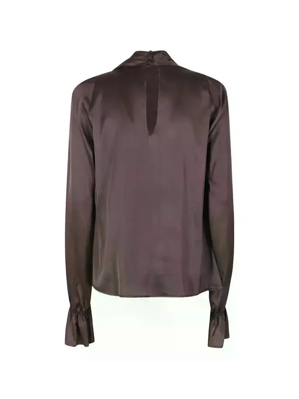 Raquel Diniz Moona Draped-neck Blouse - Brown