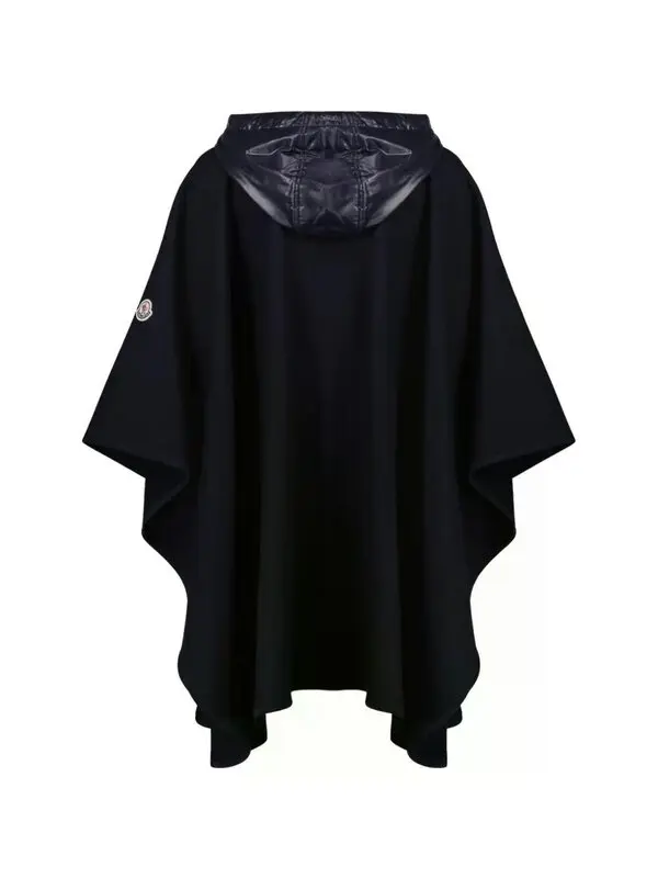 Moncler Hooded Belted Cape - Blue