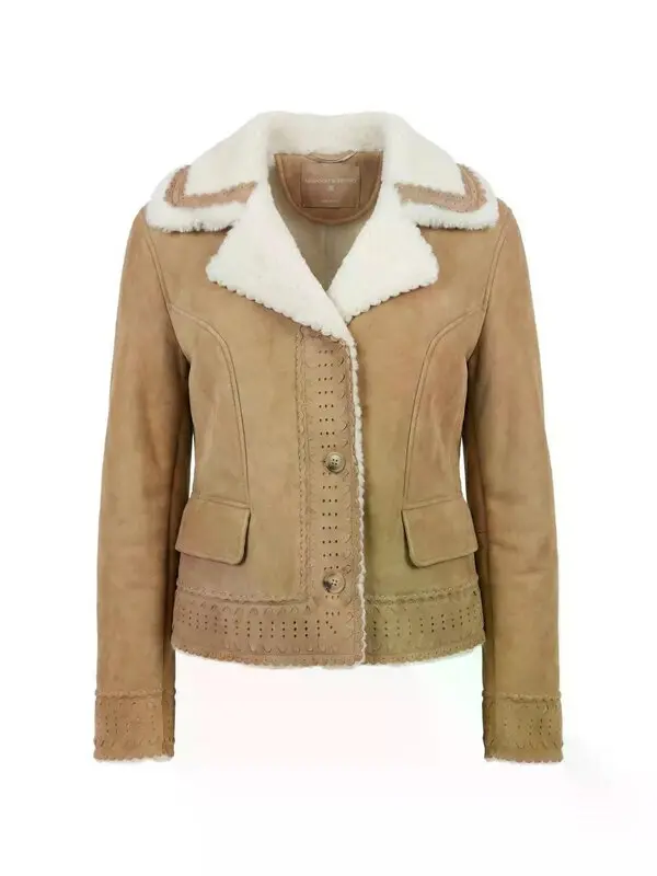Ermanno Scervino Perforated Leather Jacket - Neutrals