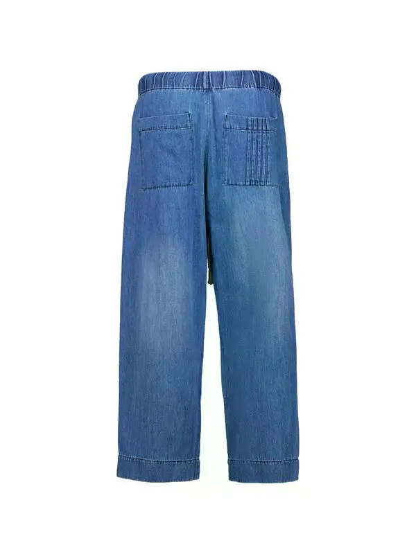 Commas Drawcord-waist Pintuck-pleat Jeans - Blue