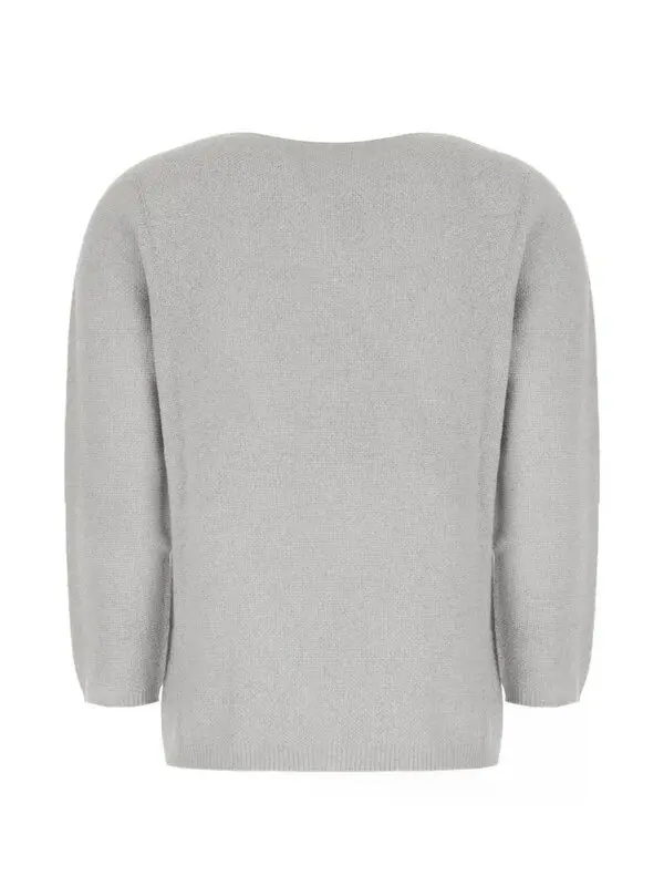Fabiana Filippi Boat-neck Three-quarter-sleeve Sweater - Grey