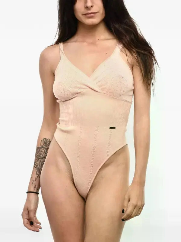 Dsquared2 Pointelle-knit Sleeveless Bodysuit - Pink
