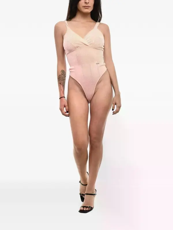 Dsquared2 Pointelle-knit Sleeveless Bodysuit - Pink