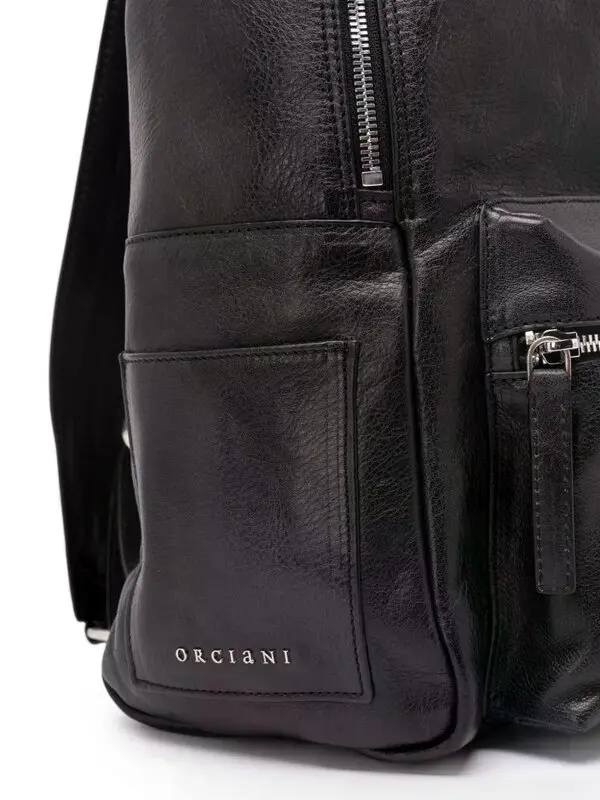 Orciani Lagoon Leather Backpack - Black