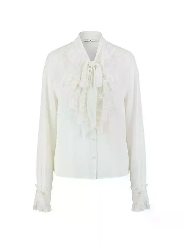 Ermanno Scervino Lace-trim Ruffled Blouse - White