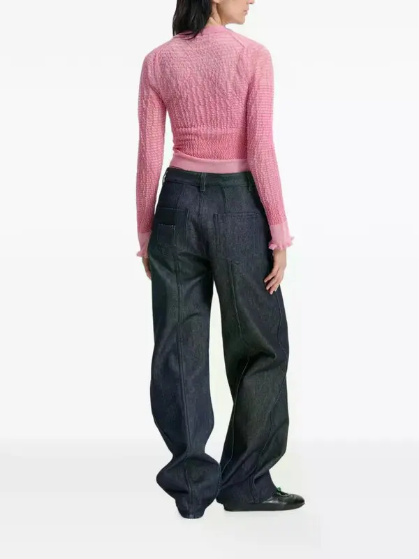 Cecilie Bahnsen Cbcorali Ruffle-cuff Sheer Top - Pink