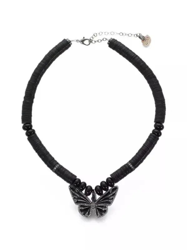 HIJAS DE PUKA Butterfly Pendant Necklace - Black
