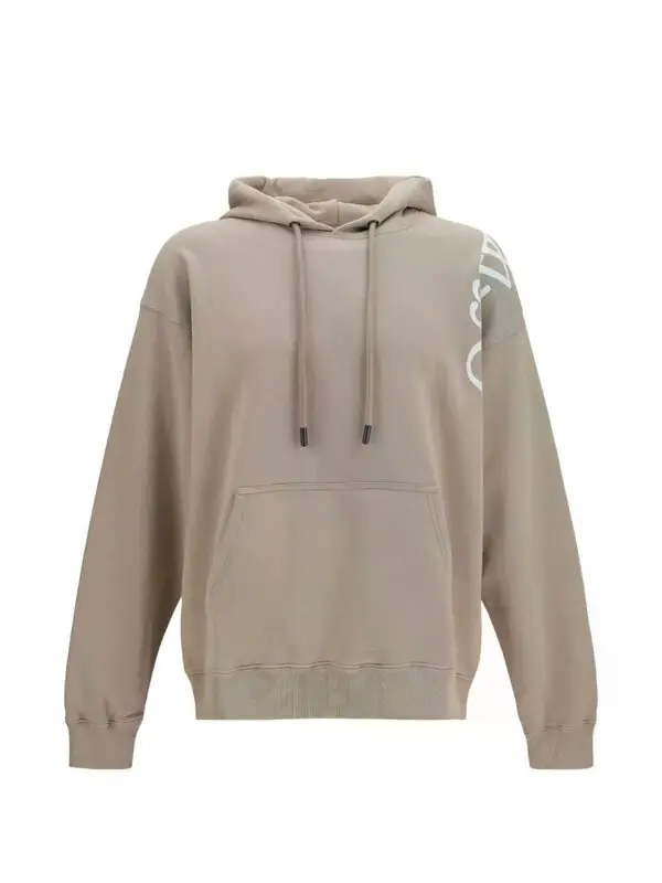 Off-White Vertical Bookish Skate Logo-print Drawstring Hoodie - Neutrals