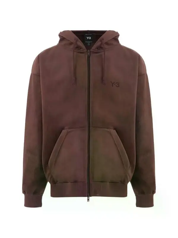 Y3 X Adidas Logo-print Zip-up Hoodie - Red