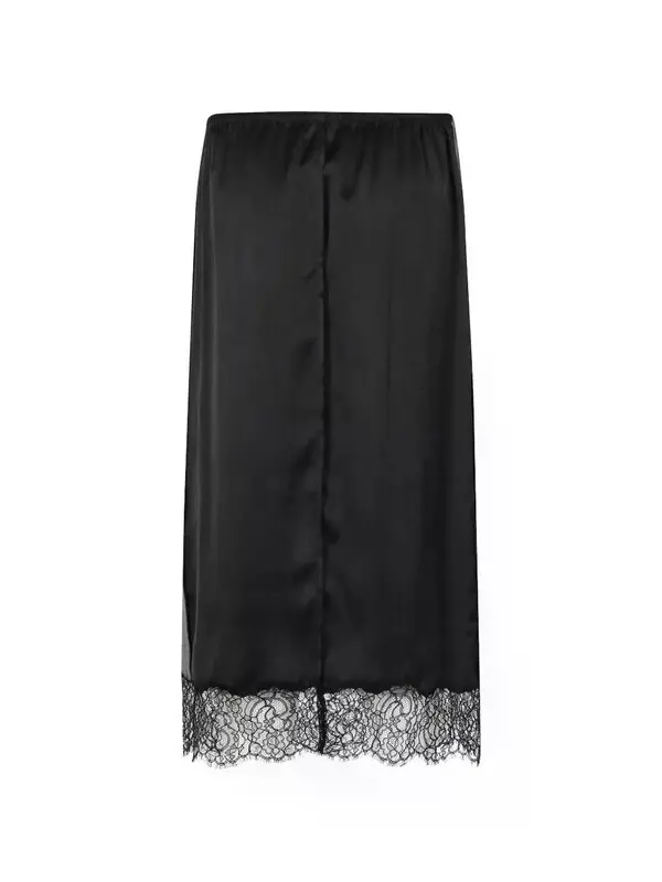 SEMICOUTURE Becka Lace-trim Pleated Midi Skirt - Grey