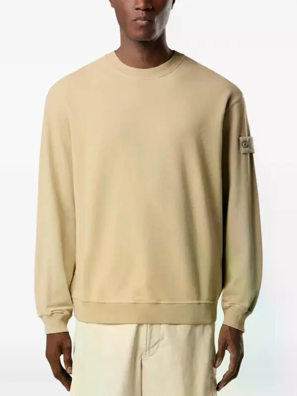 Stone Island Logo Patch Crew Neck Sweater - Neutrals