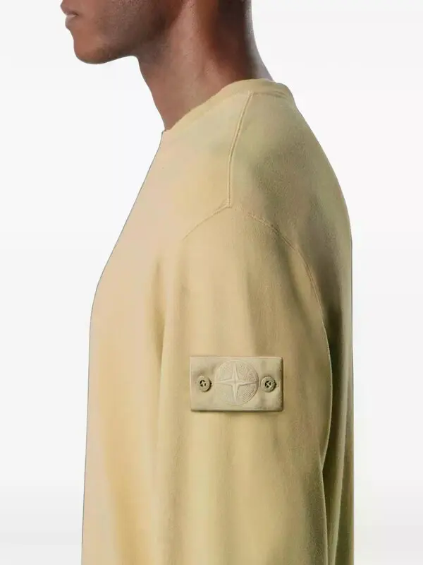 Stone Island Logo Patch Crew Neck Sweater - Neutrals