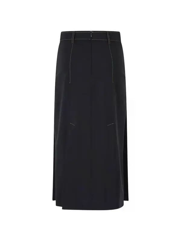 SEMICOUTURE Janette Pleated Midi Skirt - Blue
