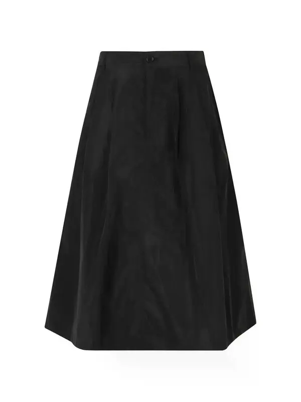 Aspesi Pleated A-line Midi Skirt - Black