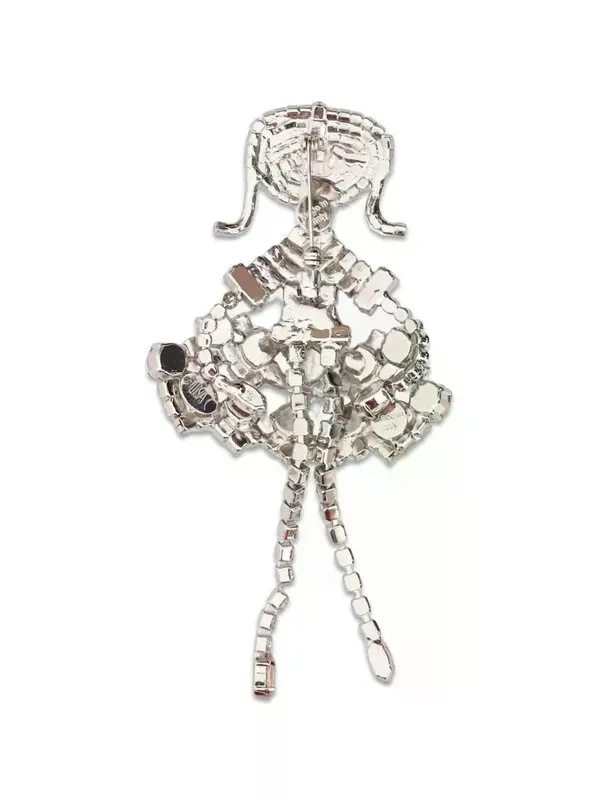 Lisa C Embellished Ballerina Brooch - Silver
