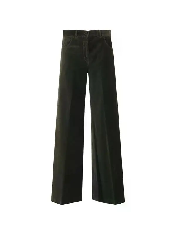 Aspesi Velvet Wide-leg Trousers - Green