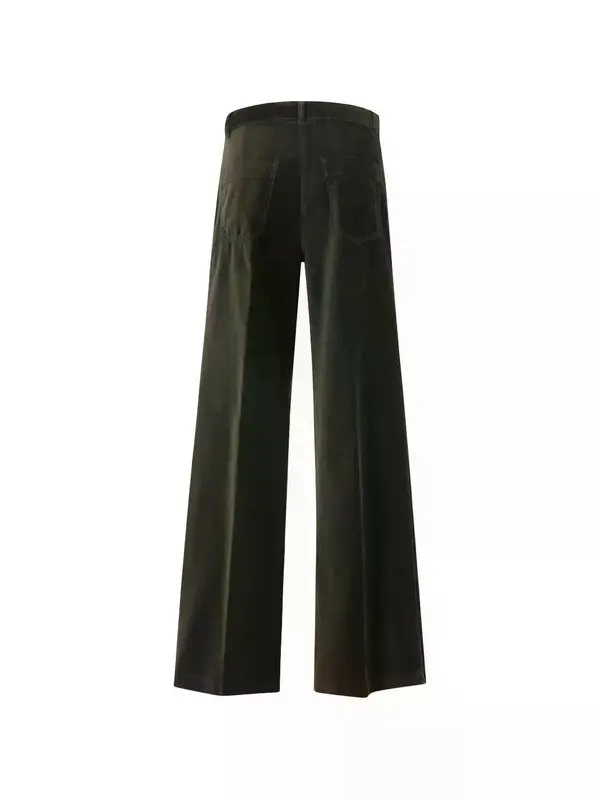 Aspesi Velvet Wide-leg Trousers - Green