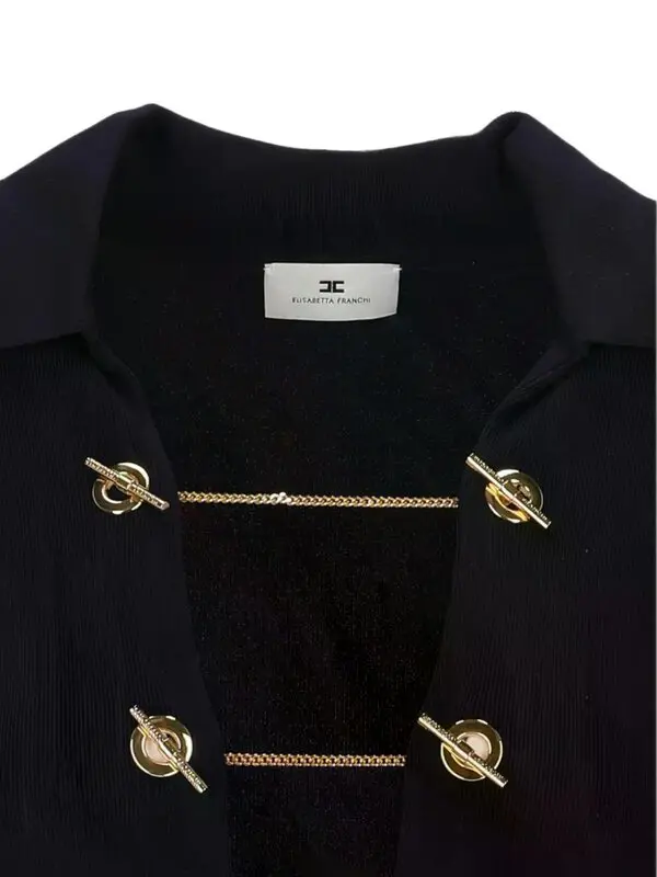 Elisabetta Franchi Ribbed Knit Bodysuit With Chain Detailing