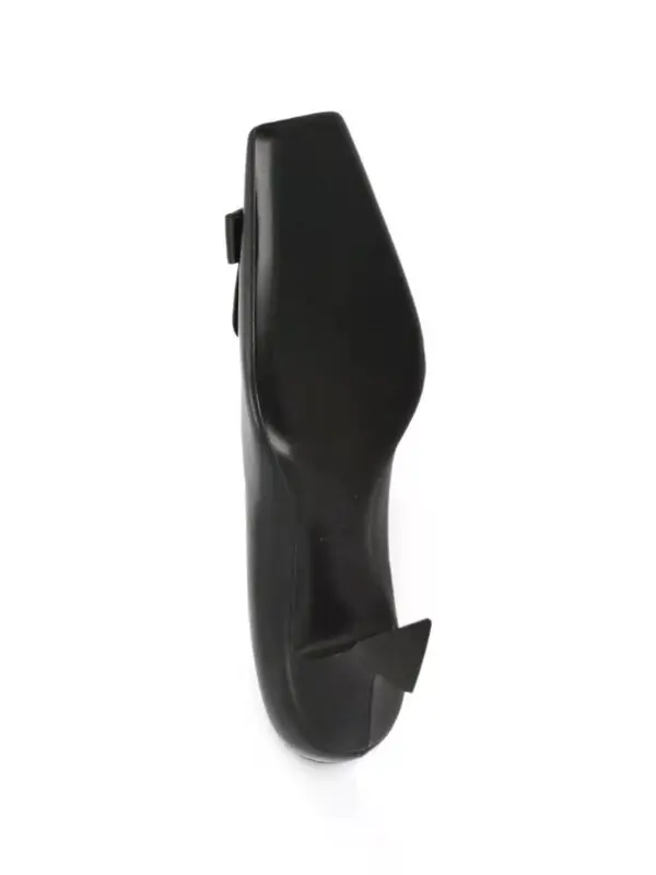 SERGIO ROSSI Leather Plaque Detail Heeled Pumps
