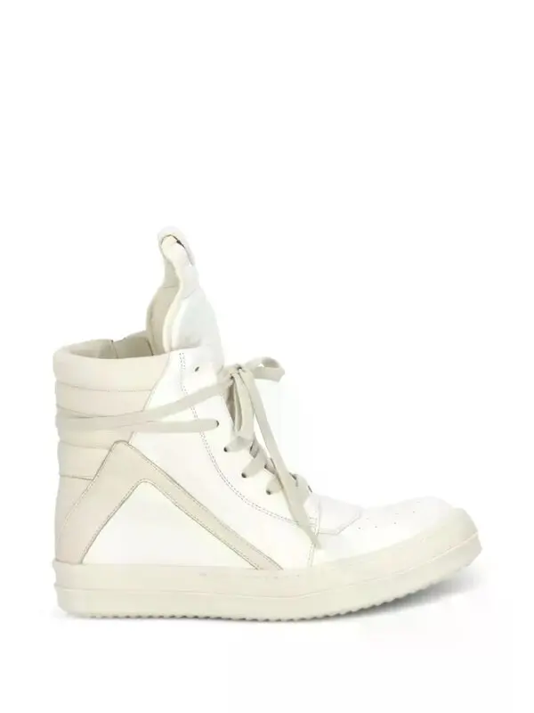 Rick Owens Geobasket High-top Leather Sneakers - White