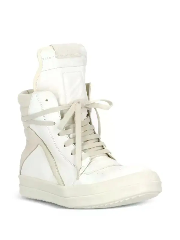 Rick Owens Geobasket High-top Leather Sneakers - White