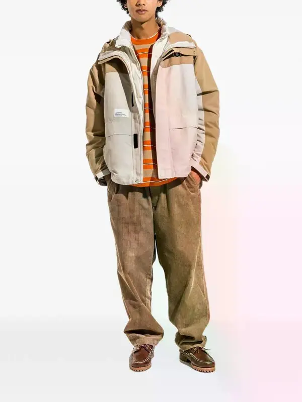 AAPE BY *A BATHING APE Striped Long-sleeve Polo Shirt - Neutrals