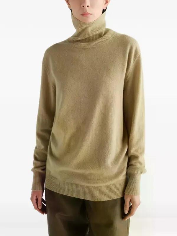 LEMAIRE Stand-collar Cashmere Sweater - Green