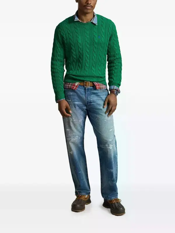 Polo Ralph Lauren Embroidered Pony Cable-knit Sweater