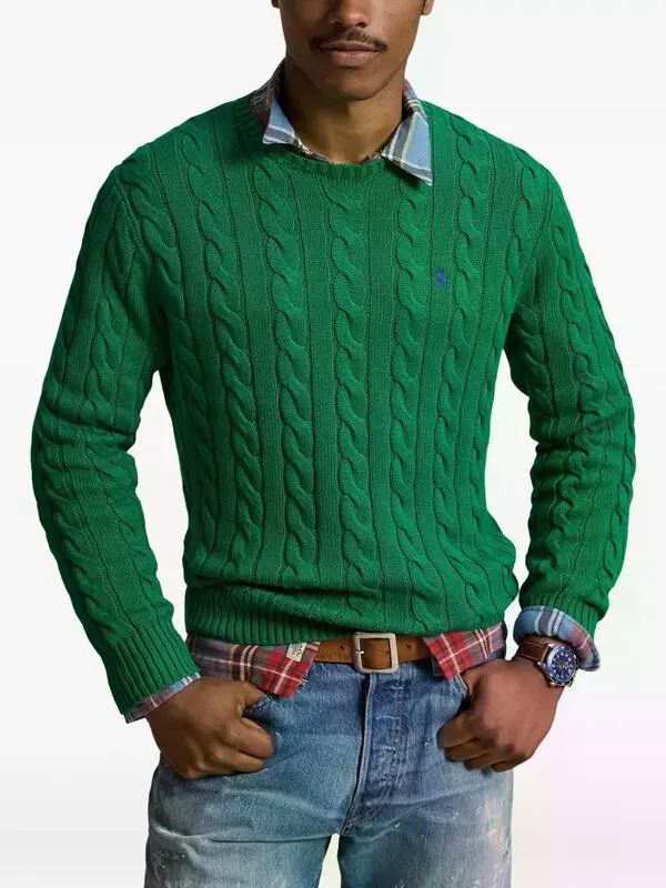 Polo Ralph Lauren Embroidered Pony Cable-knit Sweater