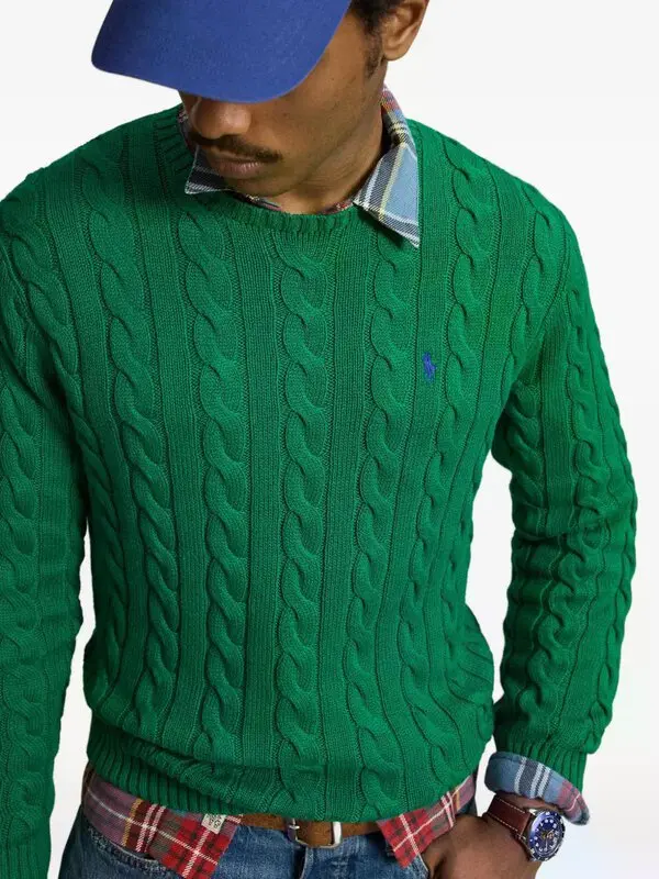 Polo Ralph Lauren Embroidered Pony Cable-knit Sweater