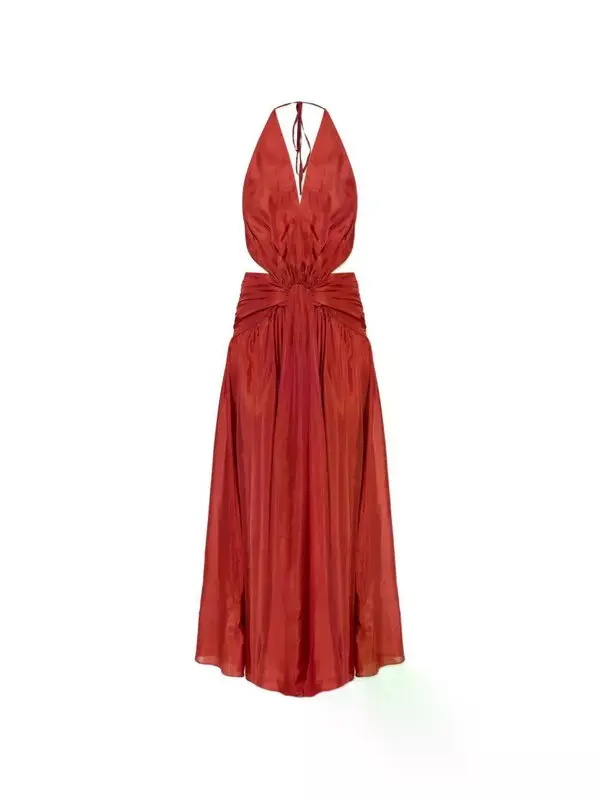 Zimmermann Indra Plunge-neckline Cut-out Maxi Dress - Red