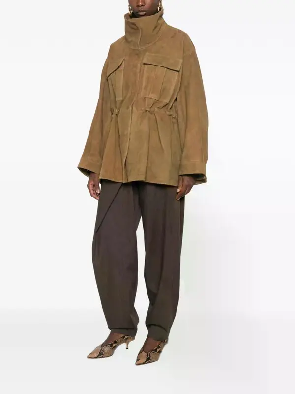 RÓHE Drawstring-waist High-neck Jacket - Brown