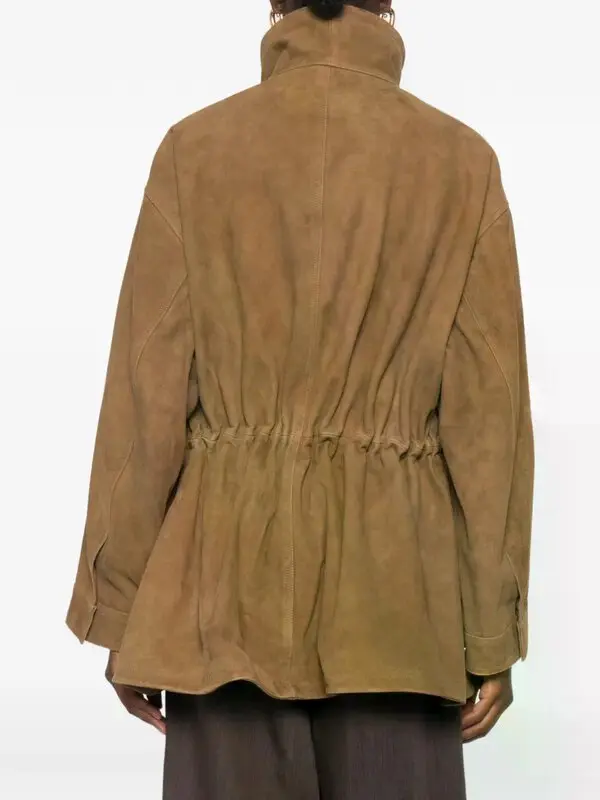 RÓHE Drawstring-waist High-neck Jacket - Brown
