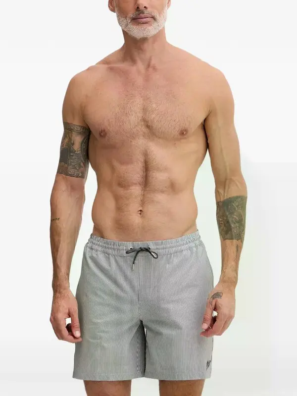 ALLSAINTS Seersucker Striped Swim Shorts