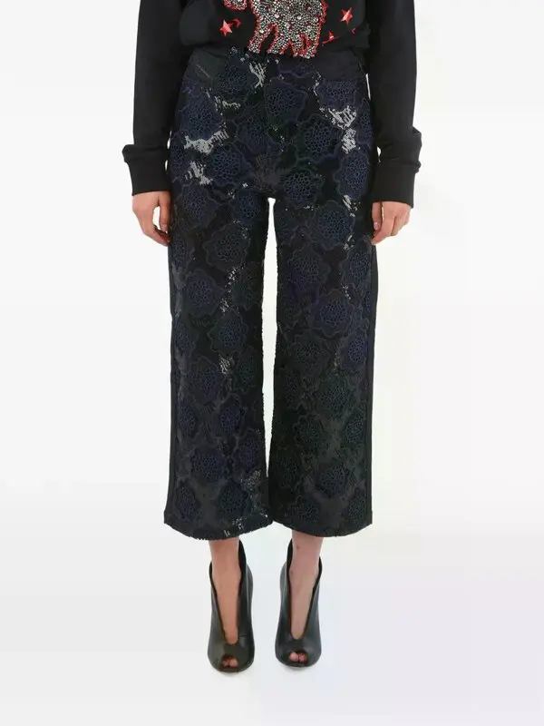 DIESEL® Lace-overlay Sequin-embellished Jeans - Blue