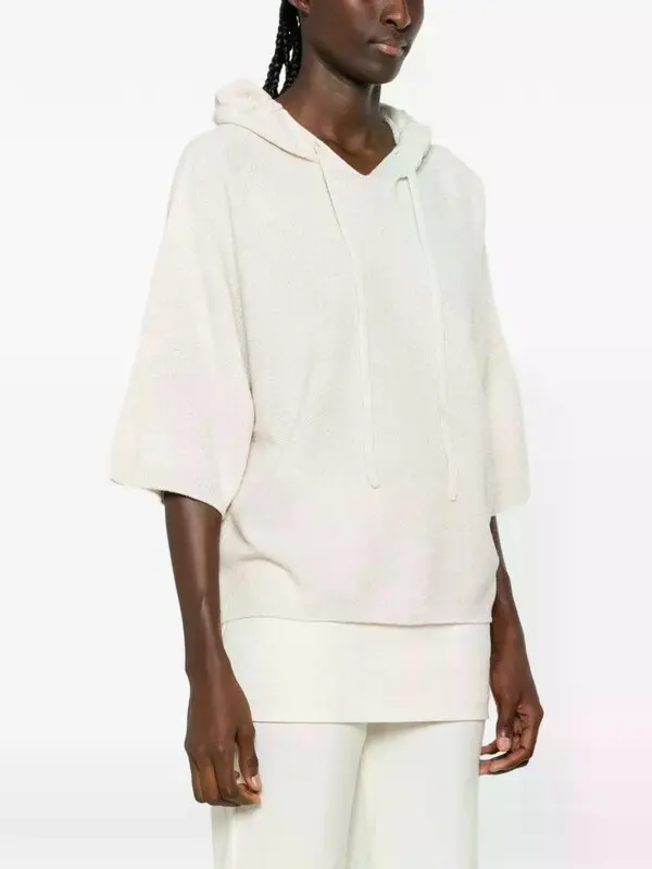 Fabiana Filippi Short Sleeve Hoodie - Neutrals