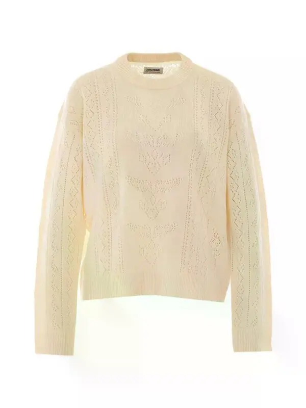 Zadig&Voltaire Markuz Pointelle-knit Sweater - Neutrals