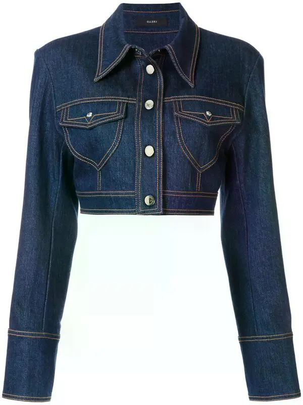 ELLERY Shevall Panelled Denim Jacket - Blue