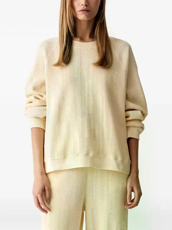 American Vintage Waffle-knit Raglan-sleeve Sweater - Neutrals