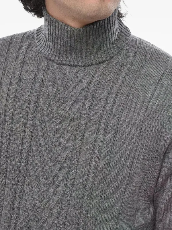 PAOLO PECORA Cable-knit Mock-neck Sweater