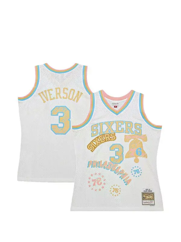 Mitchell & Ness Philadelphia 76ers 2002 Allen Iverson Sidewalk Sketch Swingman Vest - White