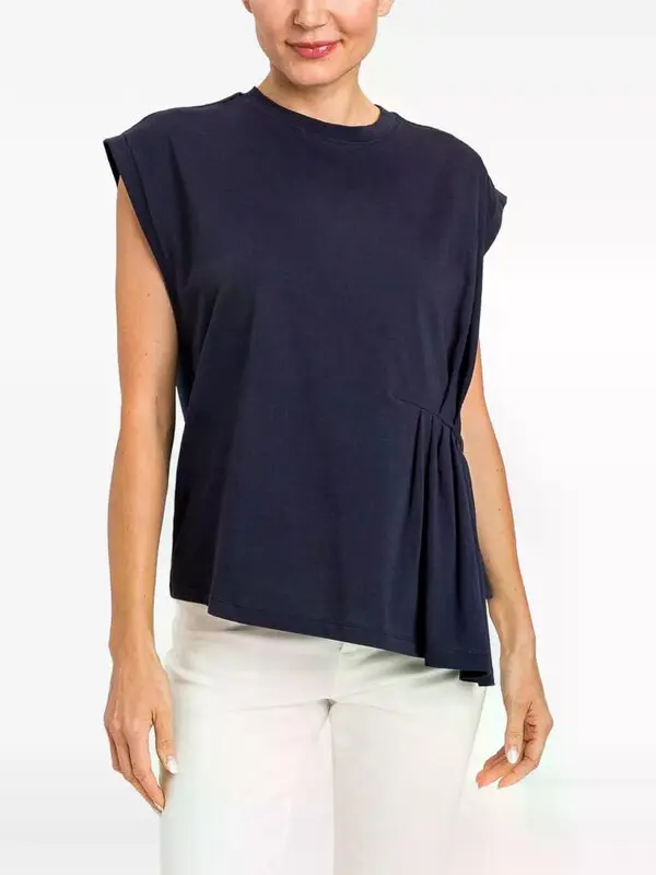 TWINSET Asymmetric Pleated T-shirt - Blue