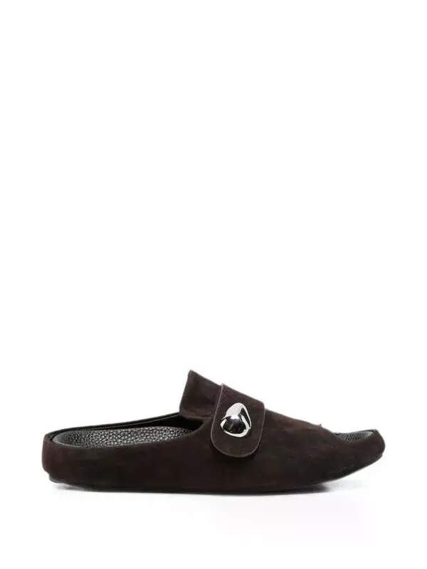 SERGIO MORETTI FIRENZE Embellished Open-toe Slip-on Sandals - Brown