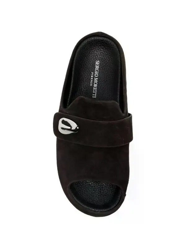 SERGIO MORETTI FIRENZE Embellished Open-toe Slip-on Sandals