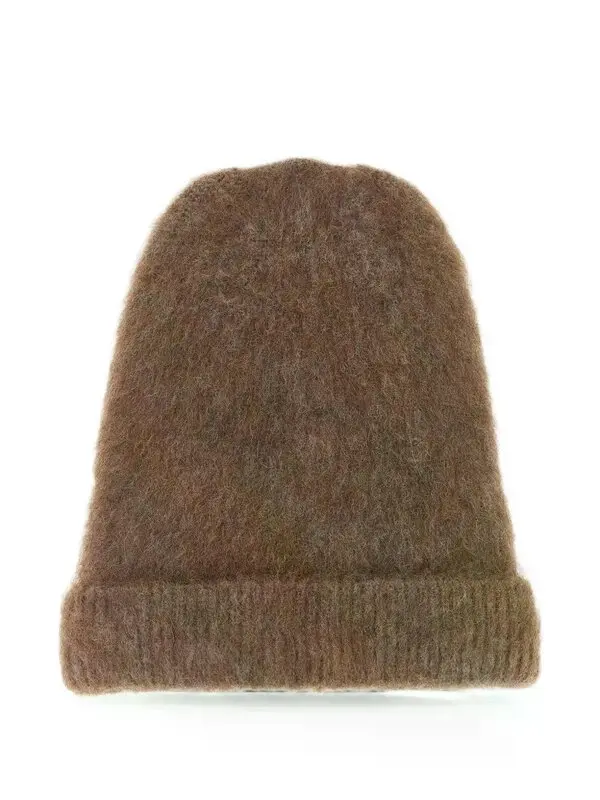 MAISON MARGIELA Four Stitches Brushed-finish Beanie Hat - Brown